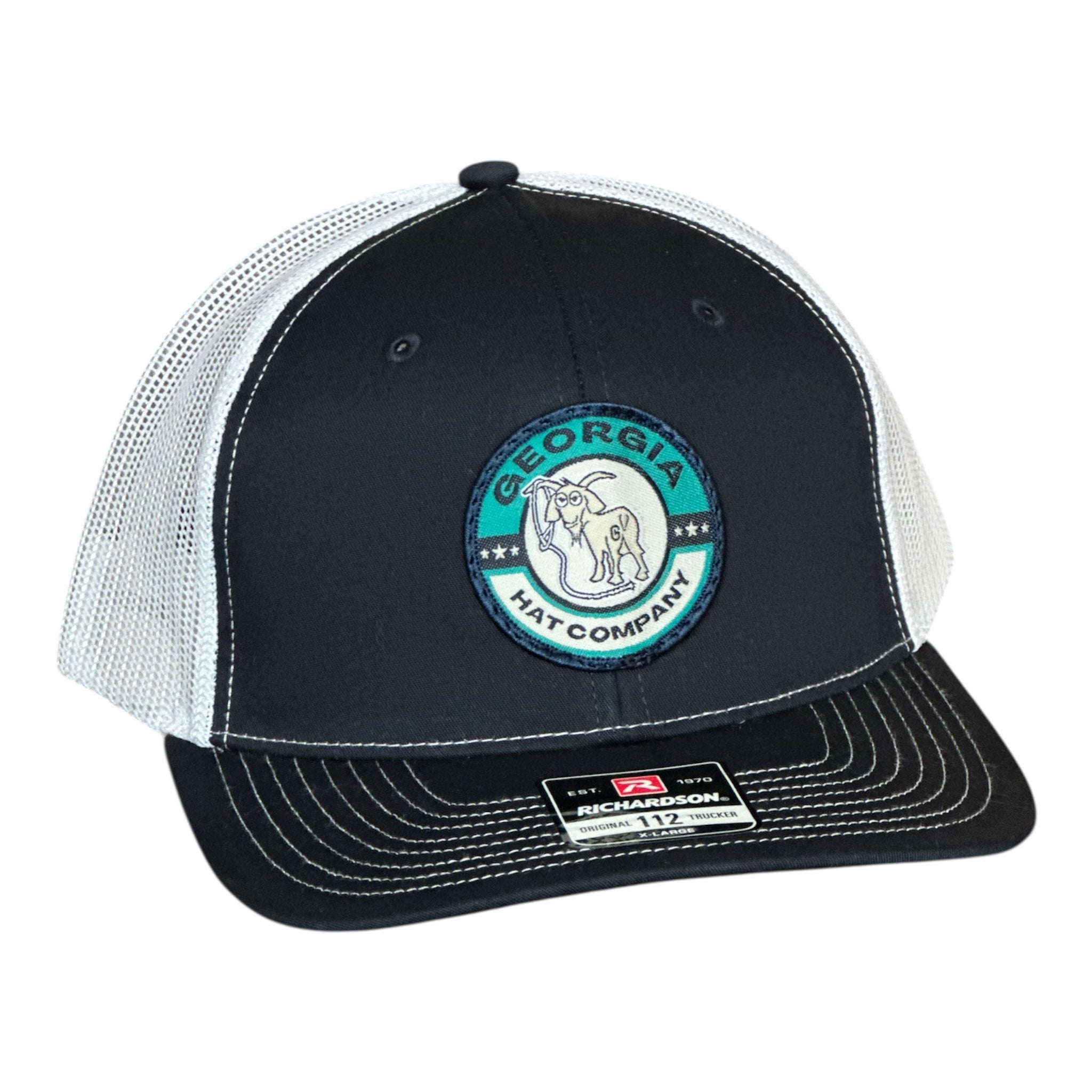 GHC's "Goat Rope" Richardson 112-XL Navy/White – Georgia Hat Company